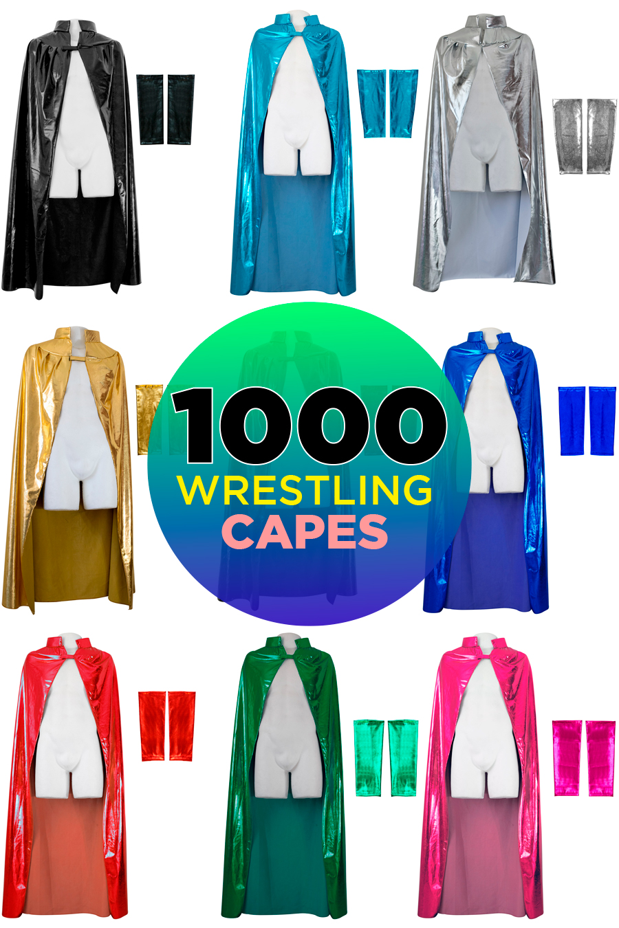 Wholesale pack 1000 Adult Wrestling Capes - Masksports